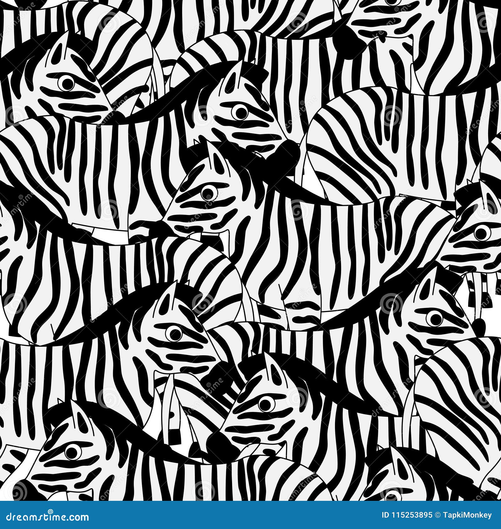 Zebra Seamless Vector Pattern. Stock Vector - Illustration of fabric ...
