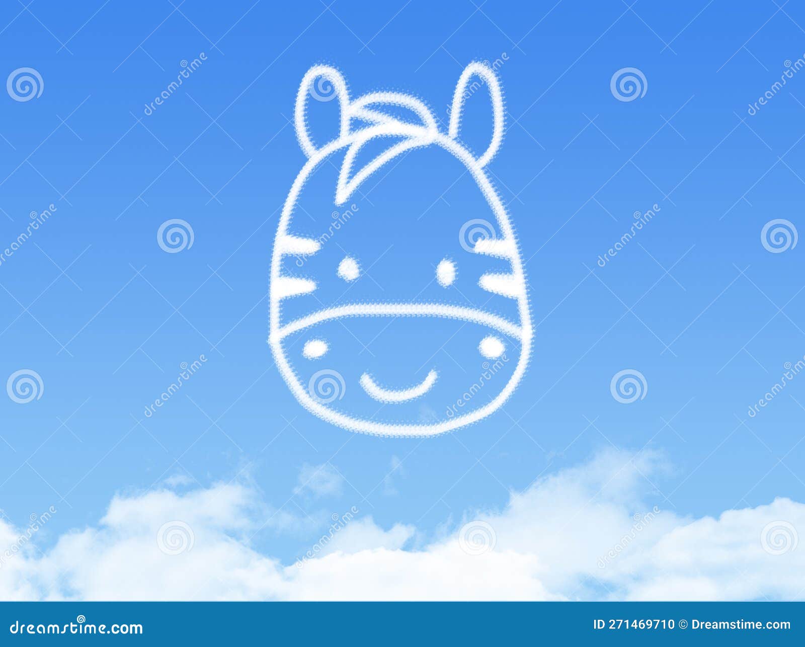 Zebra Shape Clouds in the Blue Sky Stock Illustration - Illustration of ...