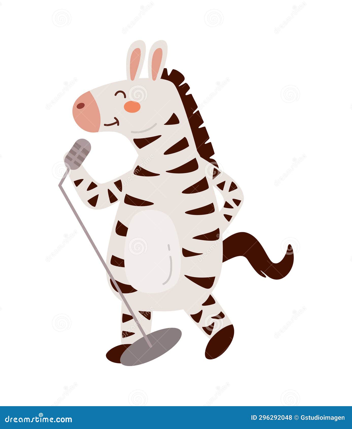 Zebra singing illustration stock illustration. Illustration of print ...