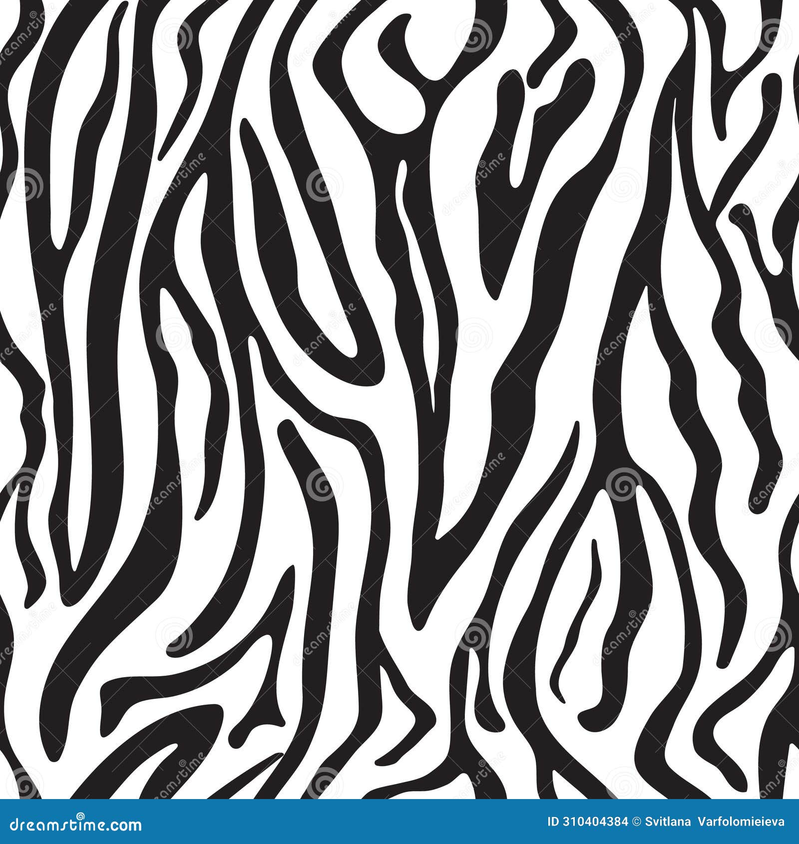 Zebra Skin Vector Seamless Pattern. Abstract Black and White Hand Drawn Stripes Repeat Pattern ...