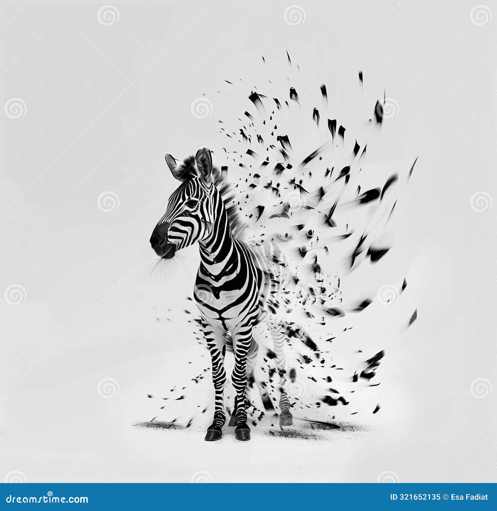 Zebra Standing while Dispersing into Black Particles Effect on White ...