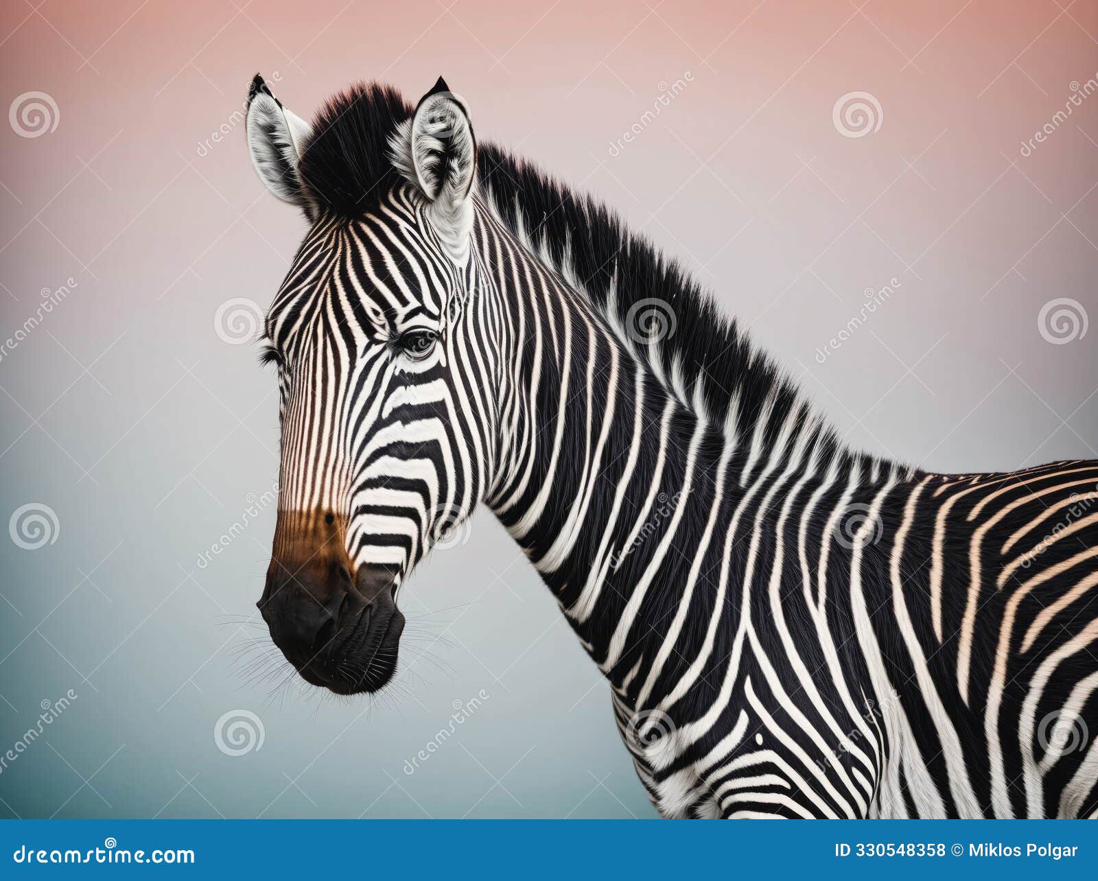 A Zebra is Standing in Front of a Blue Background Stock Photo - Image ...
