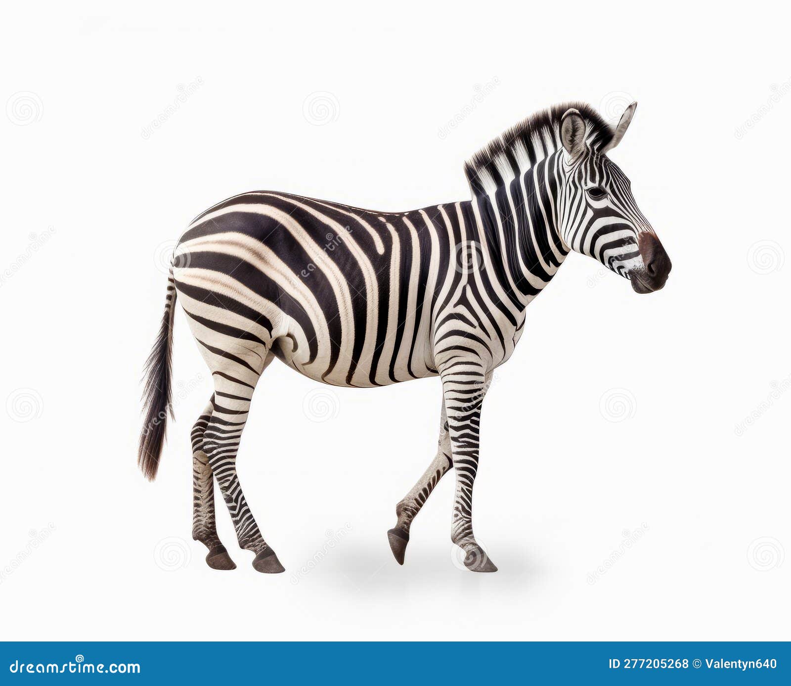 Zebra Standing on White Surface with Its Head Turned To the Side ...