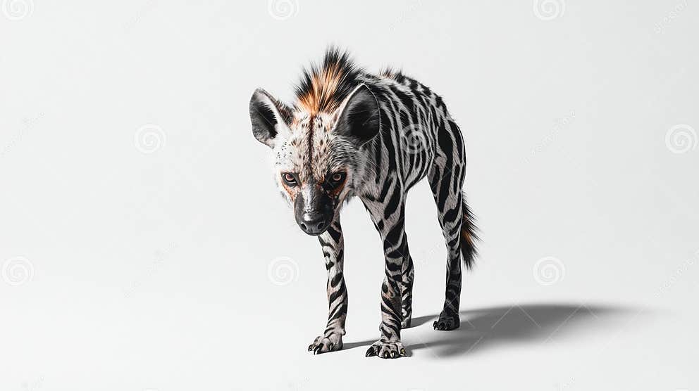 A Zebra Standing on a White Surface with a Shadow Stock Illustration ...