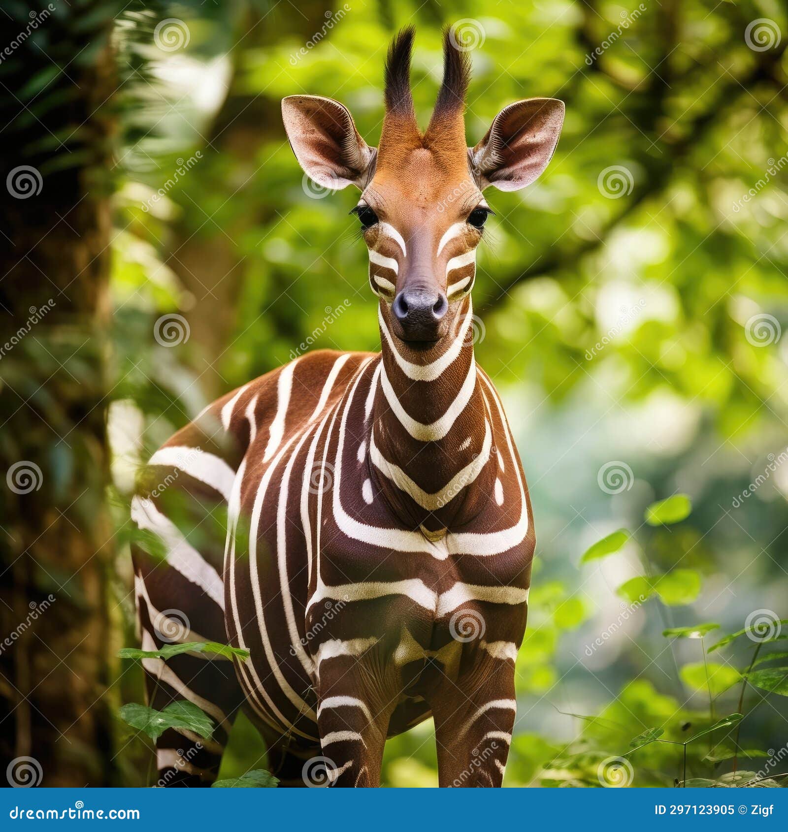 Zebra Standing in the Woods with Trees Behind it Stock Illustration ...