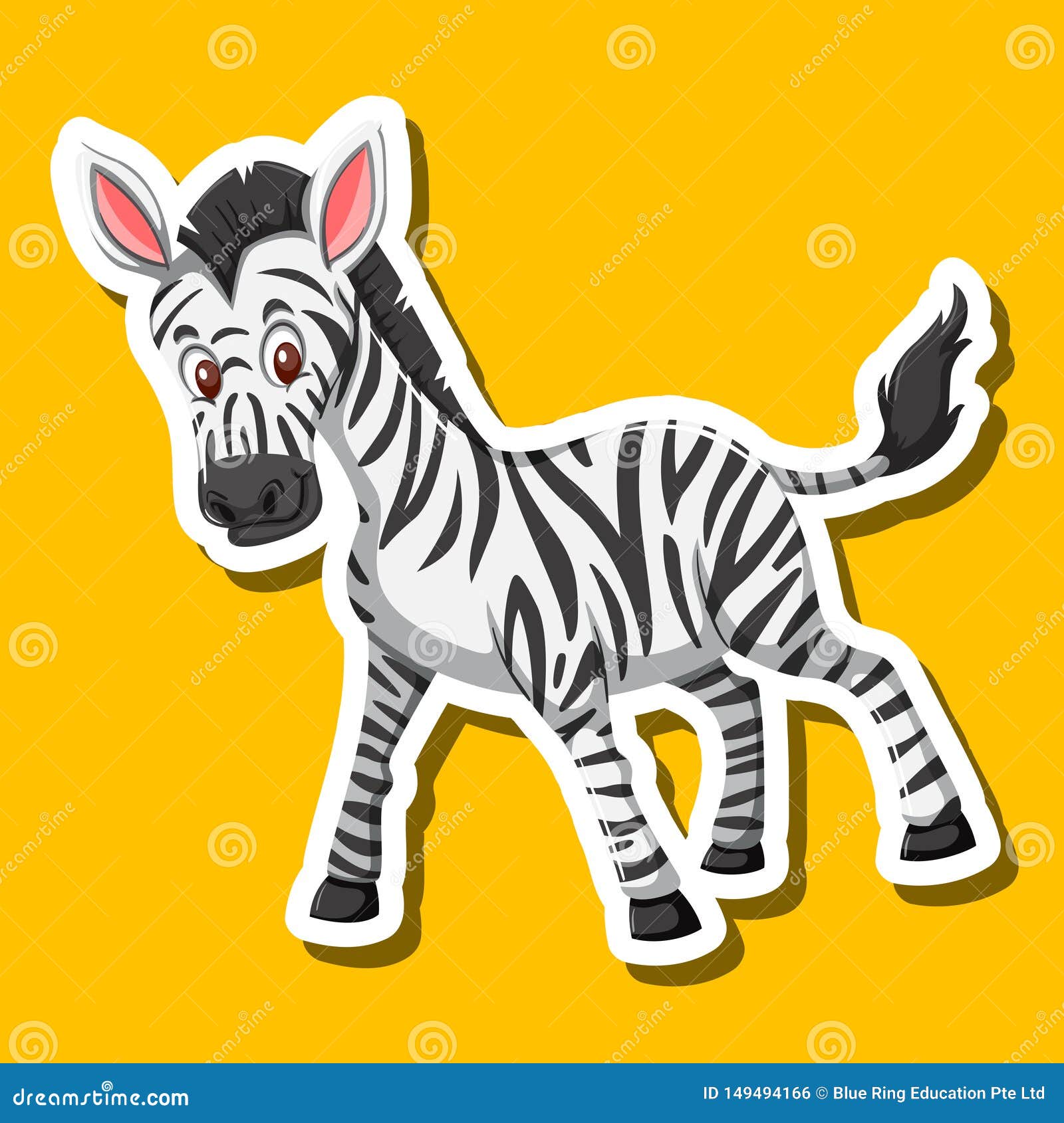 A zebra sticker character stock vector. Illustration of logo - 149494166