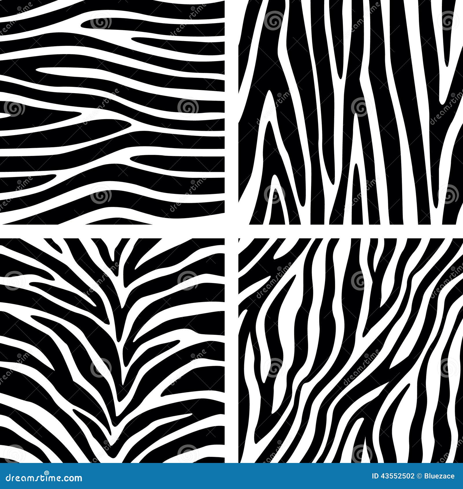 Zebra-Streifen-nahtloser Muster-Satz Vektor Abbildung - Illustration ...