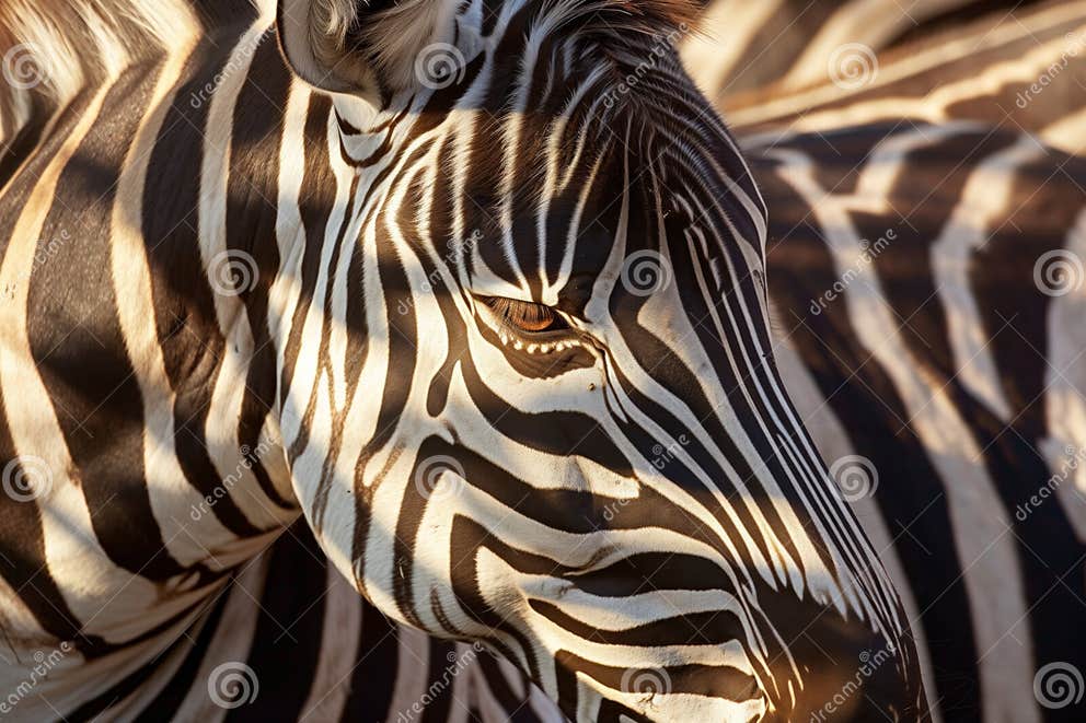 Zebra Stripes Merging with Sun Rays Stock Photo - Image of wildlife ...