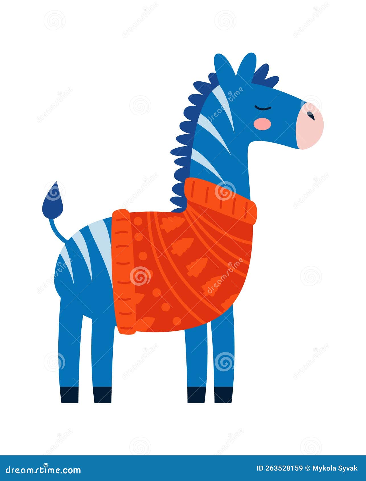 Zebra in Warm Sweater Flat Icon Warm Country Stock Vector ...