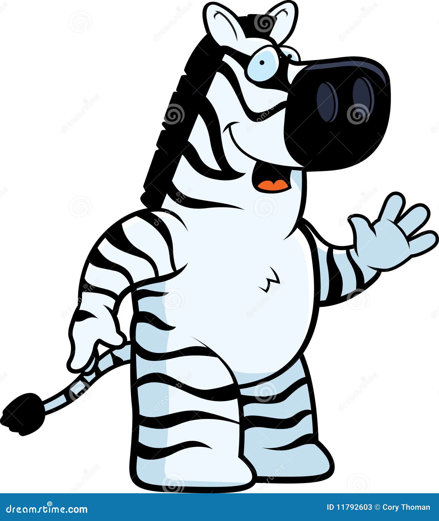 Zebra Waving stock vector. Illustration of cartoon, waving - 11792603