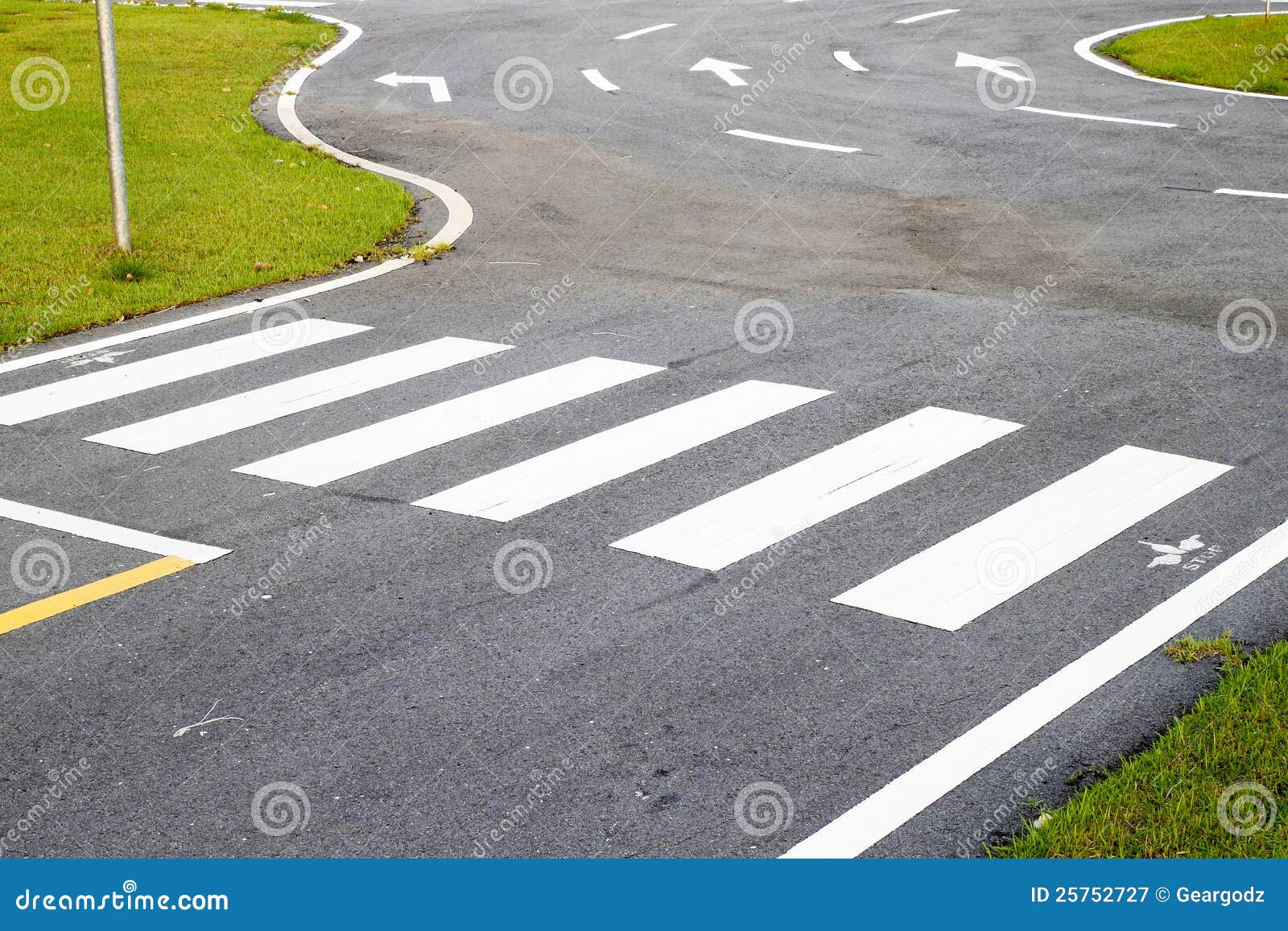 Zebra Way on the Asphalt Road Stock Image - Image of highway, empty ...