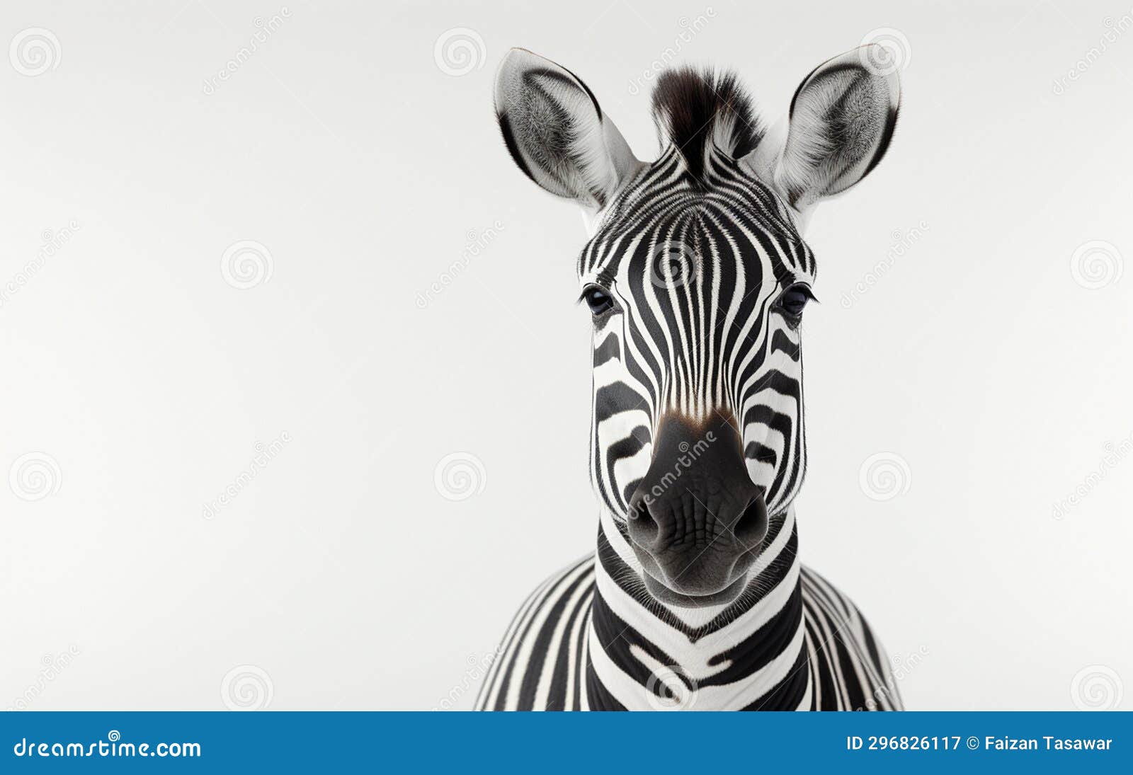 A Zebra on the White Background -Generative Ai Stock Illustration ...