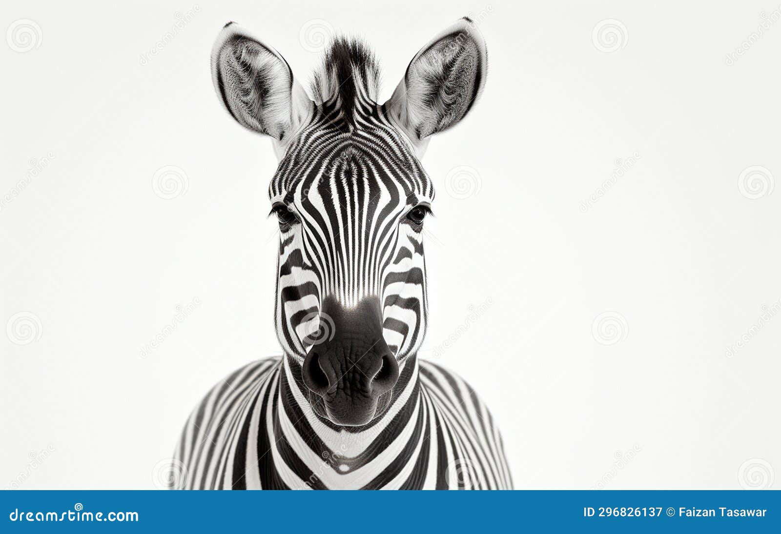 Zebra on a White Background -Generative Ai Stock Illustration ...