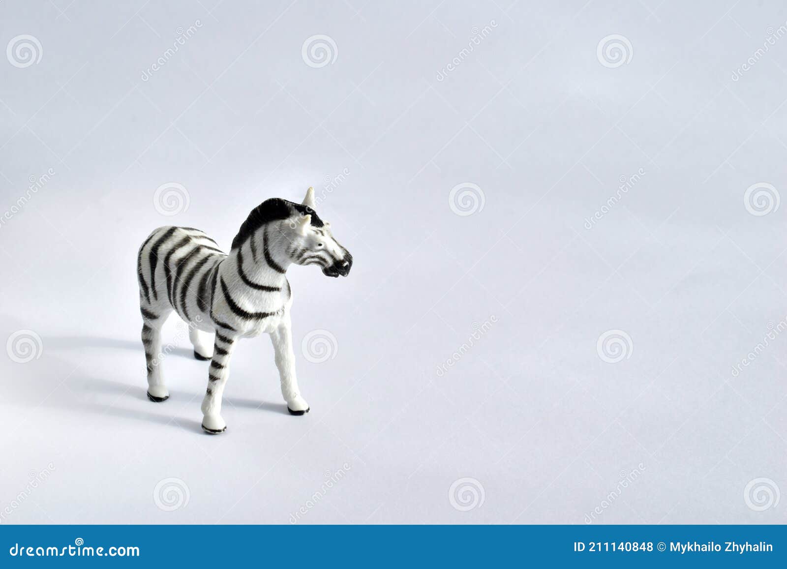 Zebra on White. Made of Plastic. Side View Stock Photo - Image of child ...