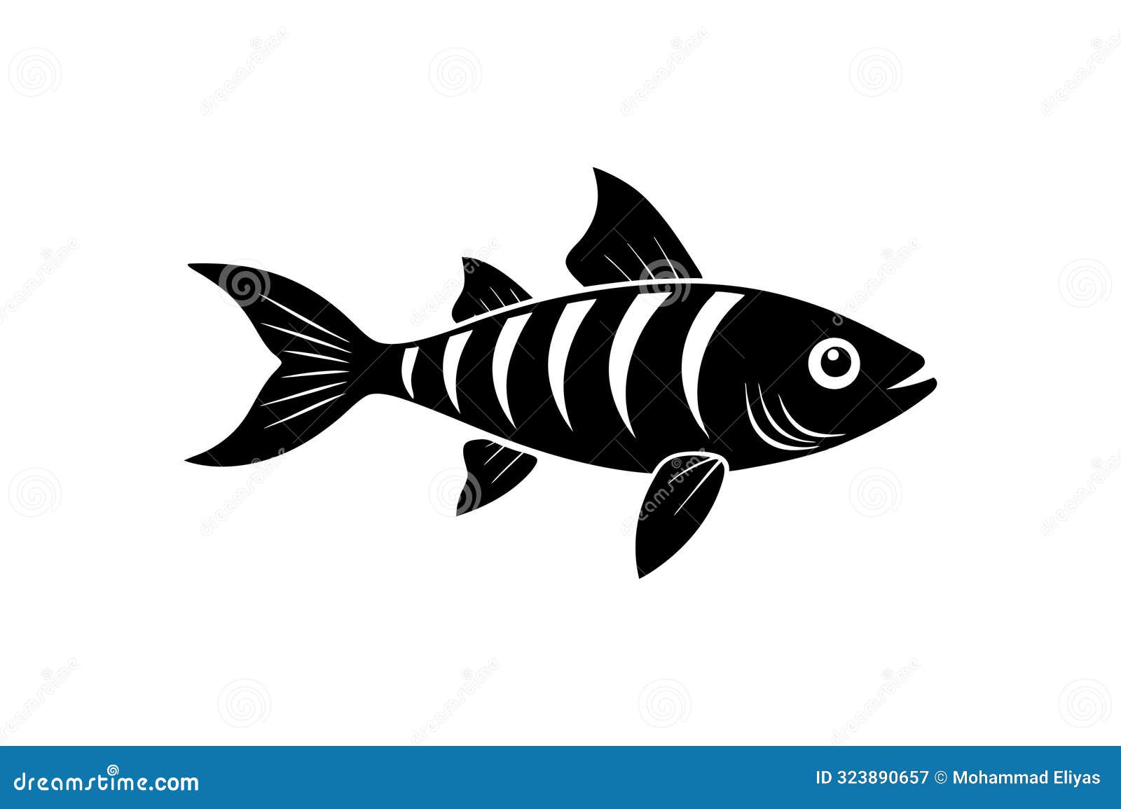 Zebrafish Silhouette Black Color Vector Illustration Stock Illustration ...
