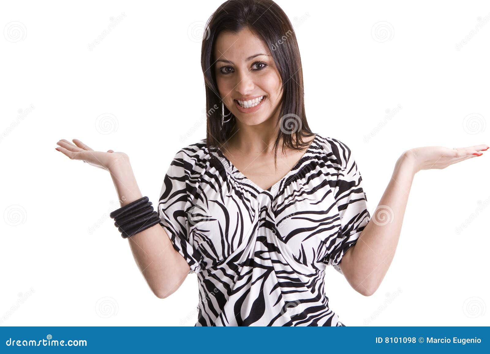 Zebrafrau stockfoto. Bild von hand, lächeln, hände, drehzahl - 8101098