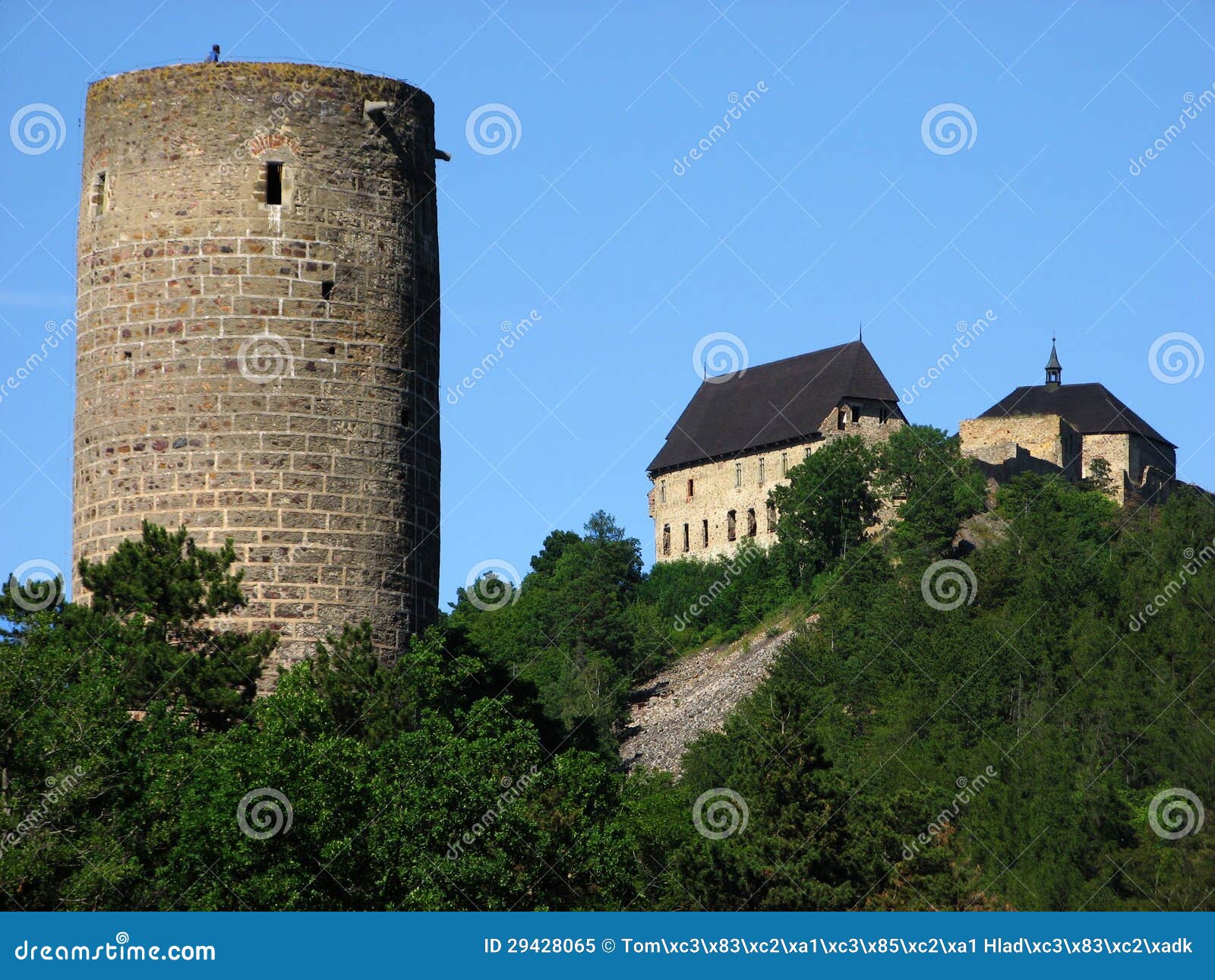 Zebrak Castle and Tocnik Castle Stock Image - Image of hill, style ...