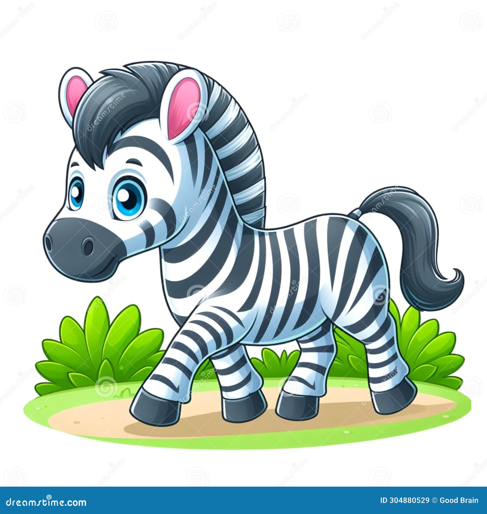 Zebras Cartoon Isolated on White Background, Suitable for Making ...