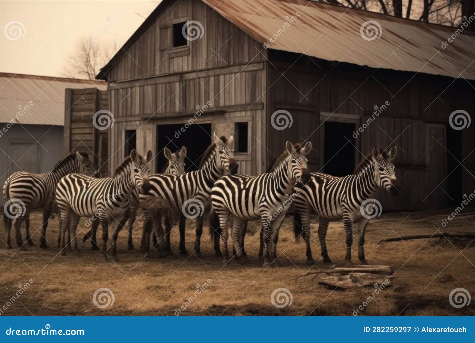 Zebras on the ranch stock illustration. Illustration of animals - 282259297