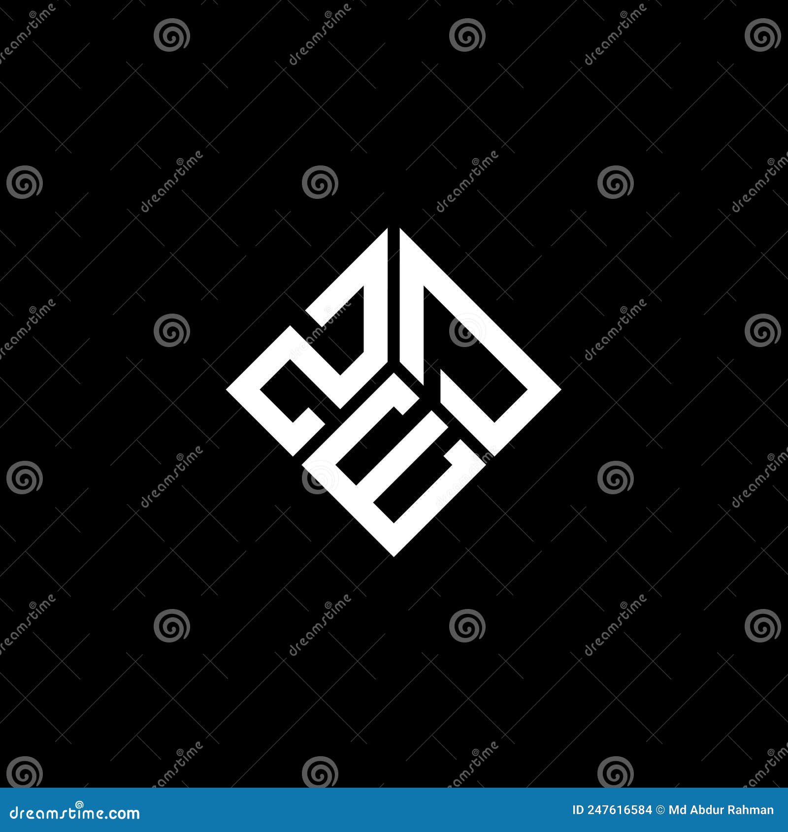 ZED Letter Logo Design on Black Background. ZED Creative Initials ...