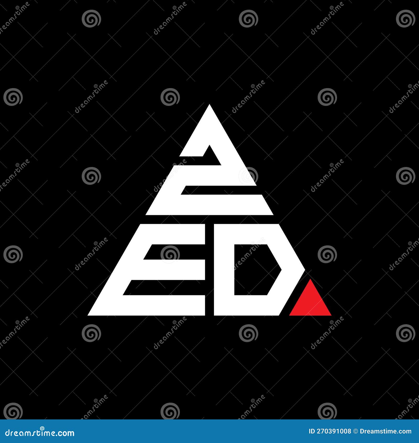 ZED Triangle Letter Logo Design with Triangle Shape. ZED Triangle Logo ...