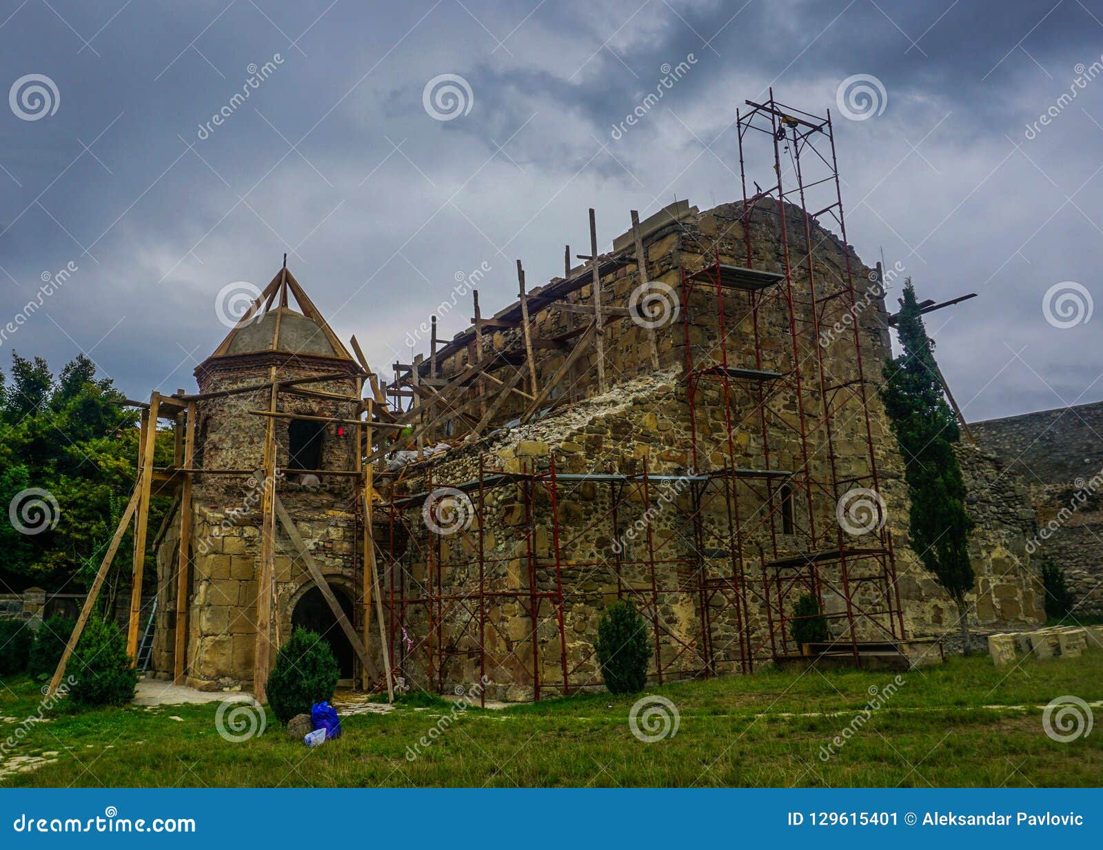 Zedazeni Monastery Under Construction at Summer Stock Image - Image of ...