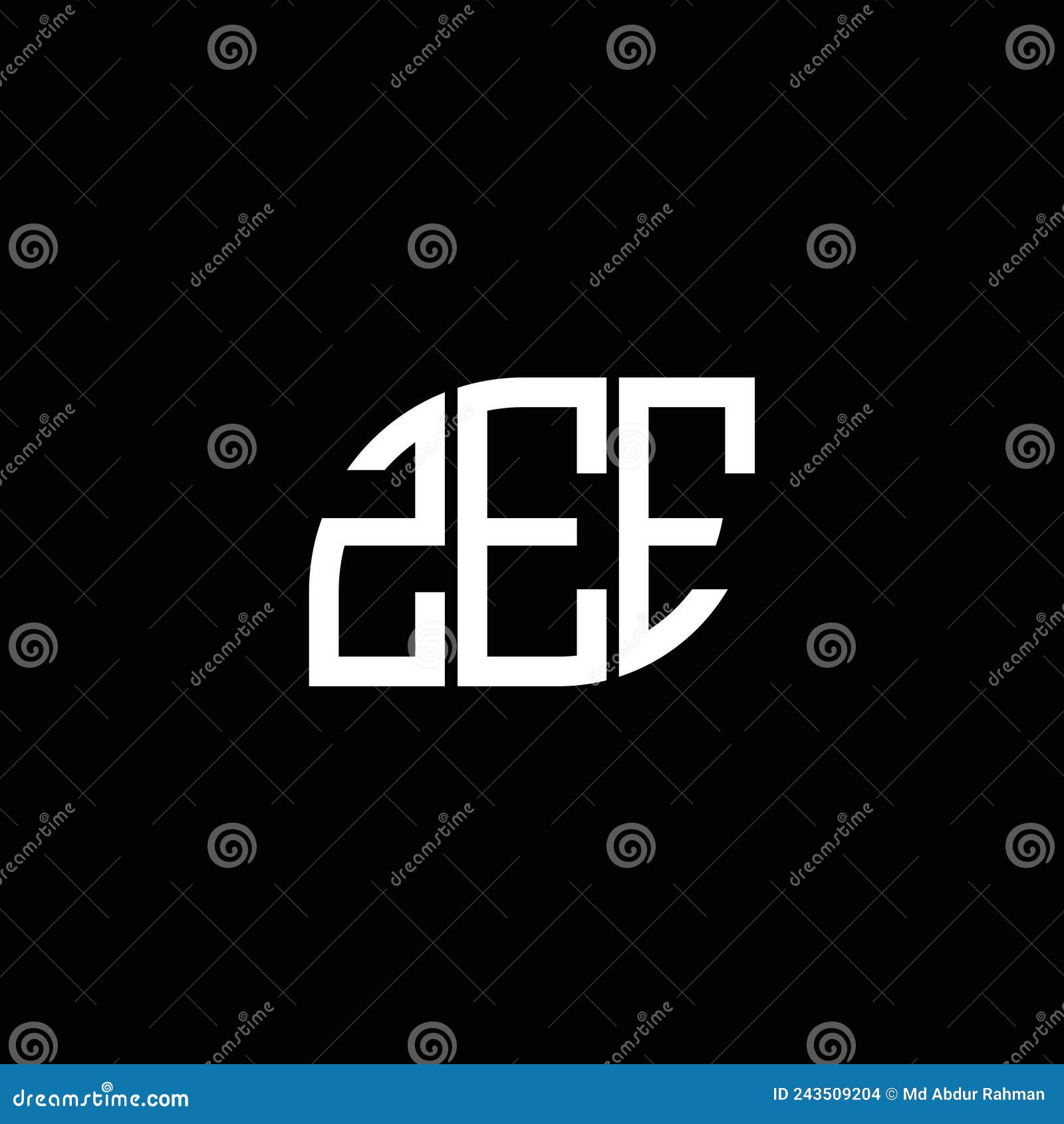 ZEE Letter Logo Design on Black Background. ZEE Creative Initials ...