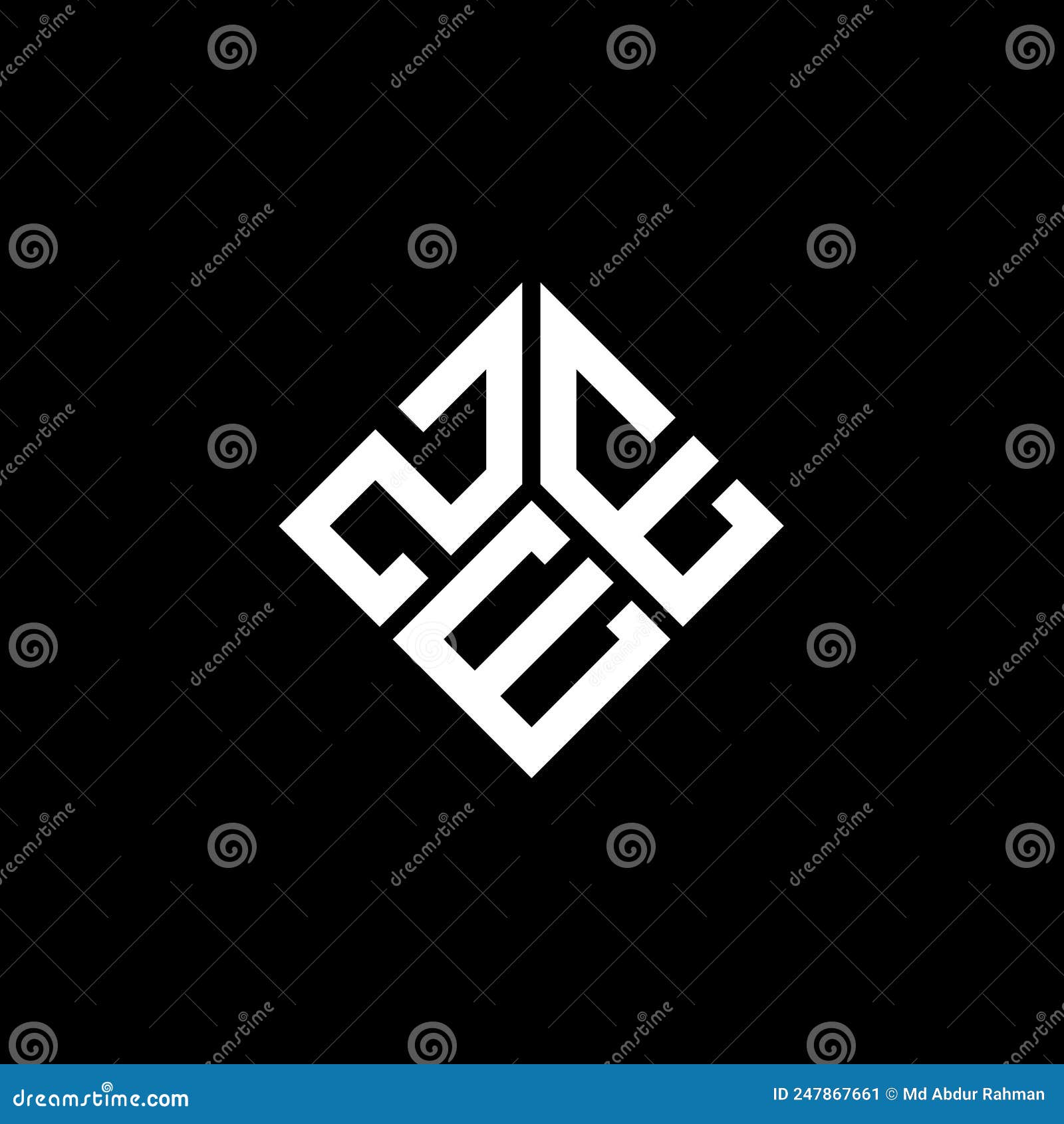 ZEE Letter Logo Design on Black Background. ZEE Creative Initials ...