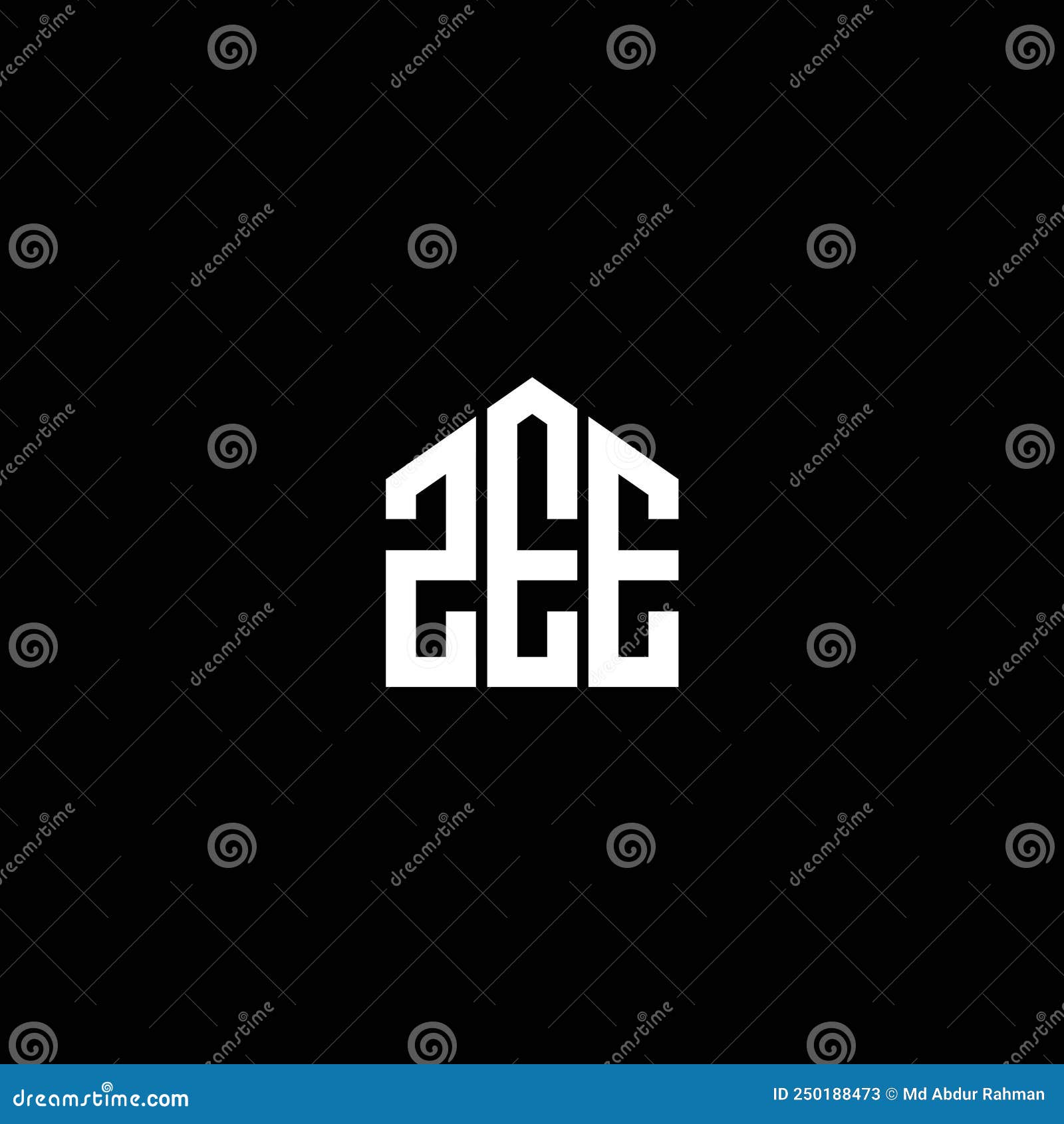 ZEE Letter Logo Design on BLACK Background. ZEE Creative Initials ...
