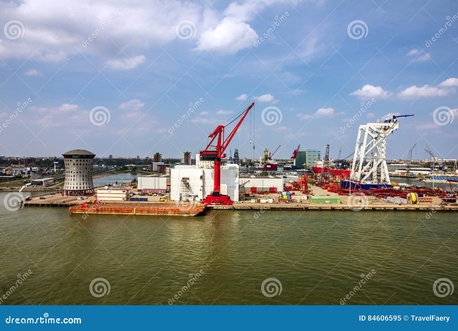 Zeehaven Rotterdam, Containerterminal, Nederland Stock Afbeelding ...