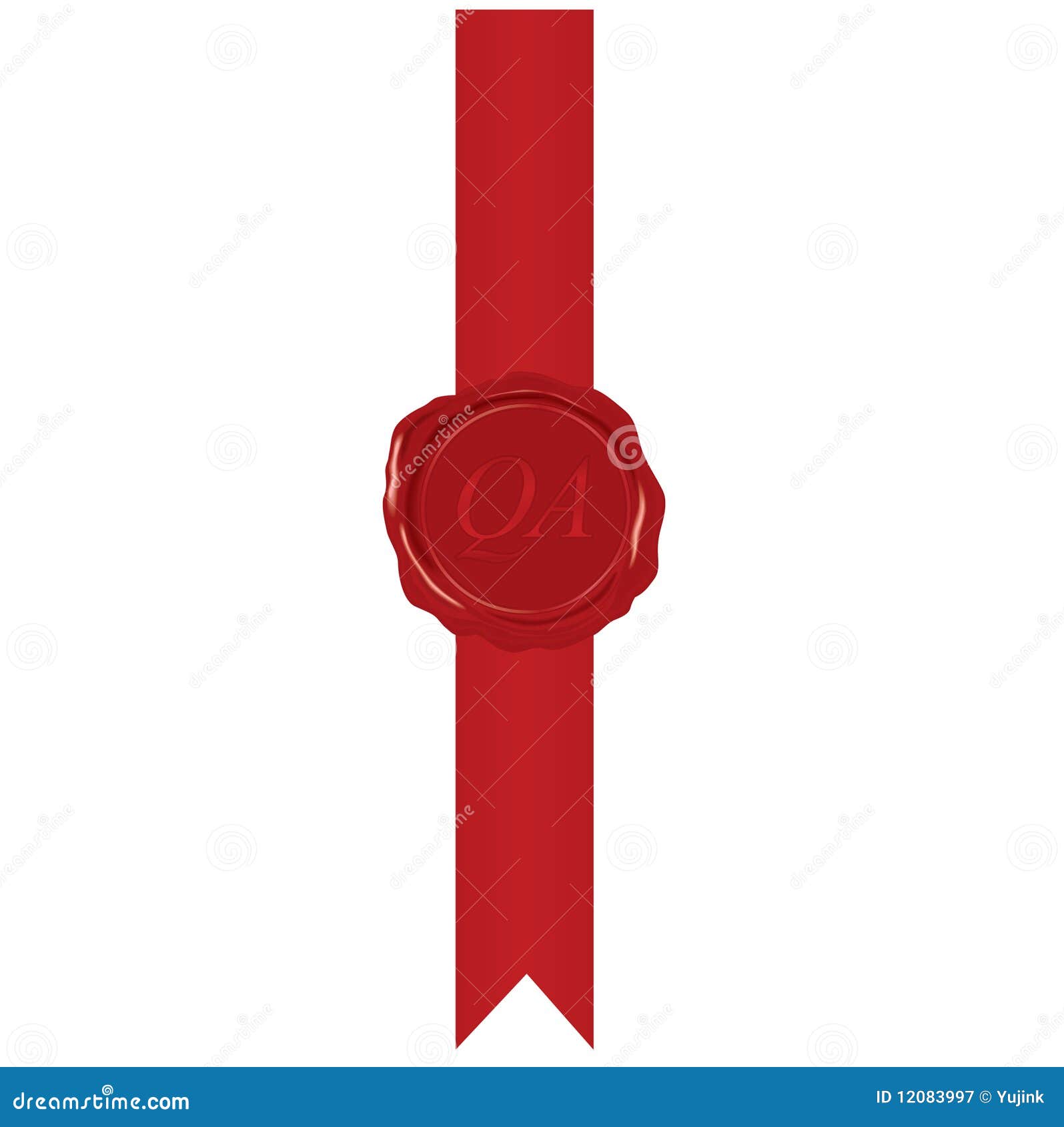 Zegelwas met Rood Lint vector illustratie. Illustration of ...