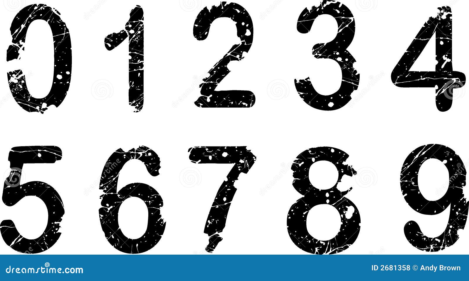 Zeichen 0 bis 9 vektor abbildung. Illustration von brand - 2681358