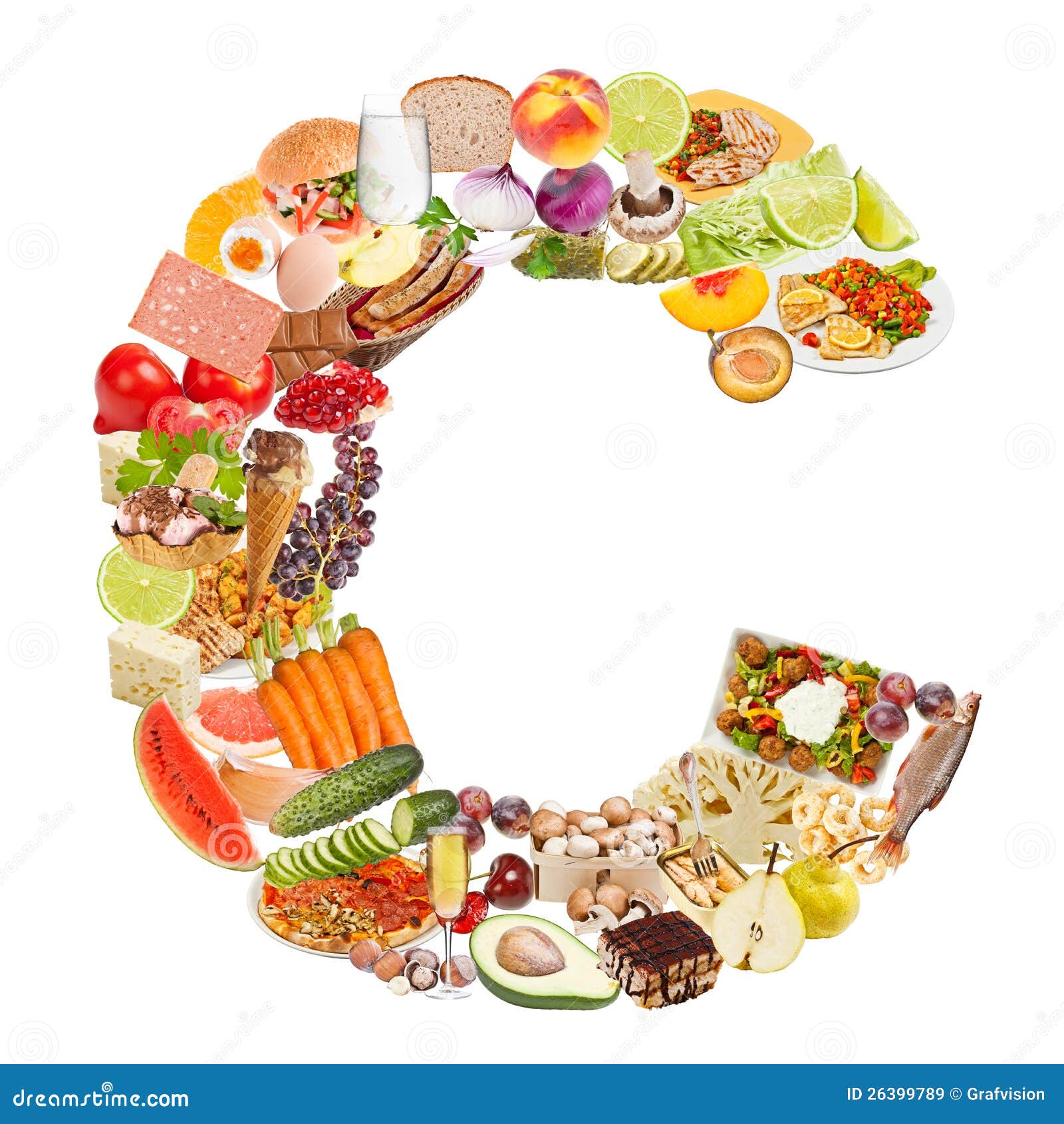 Zeichen C Gebildet Von Der Nahrung Stockbild - Bild von schriftkegel ...