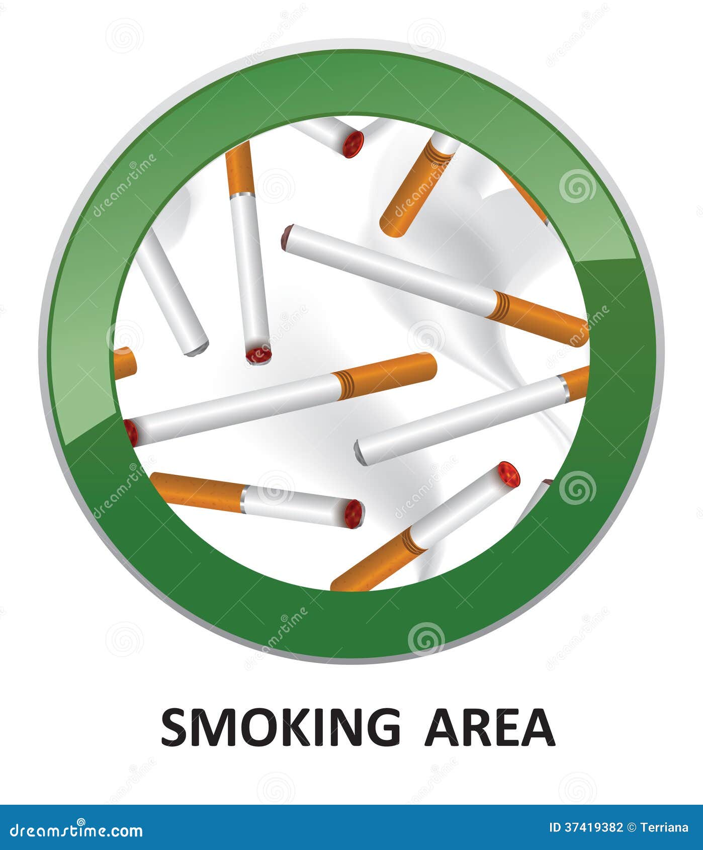 Zeichen Des Rauchenden Bereiches Stock Abbildung - Illustration von ...