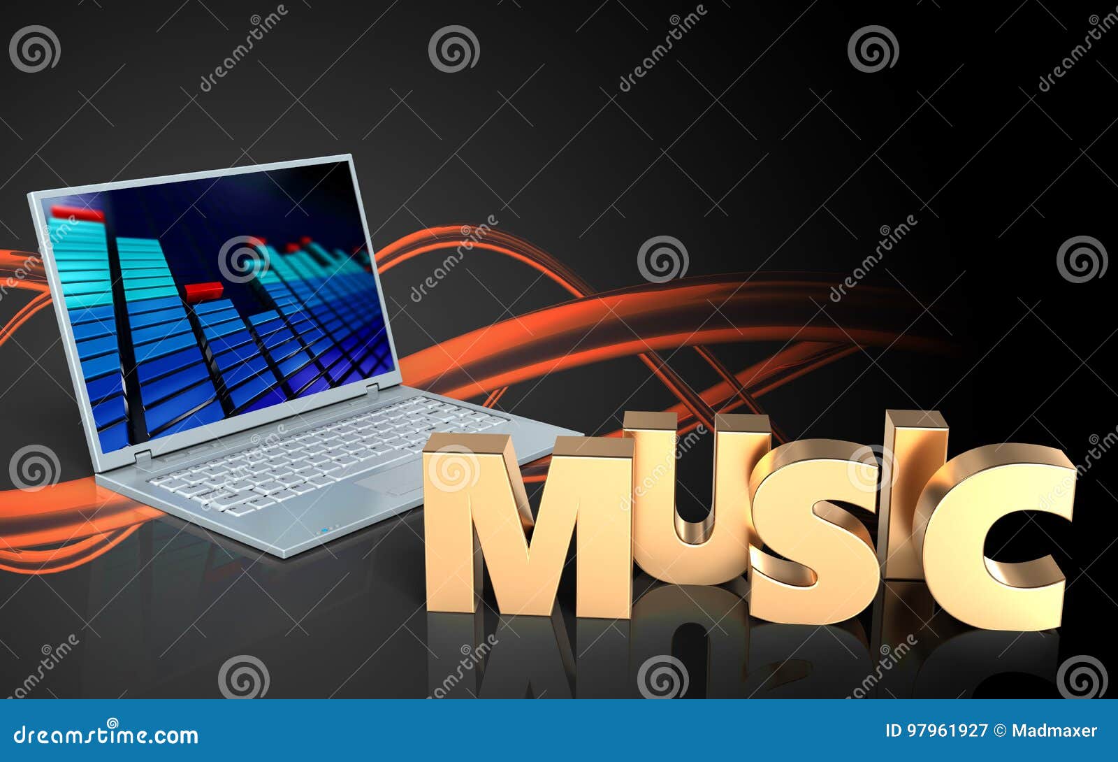 Zeichen-Musikzeichen Der Musik 3d Stock Abbildung - Illustration von ...