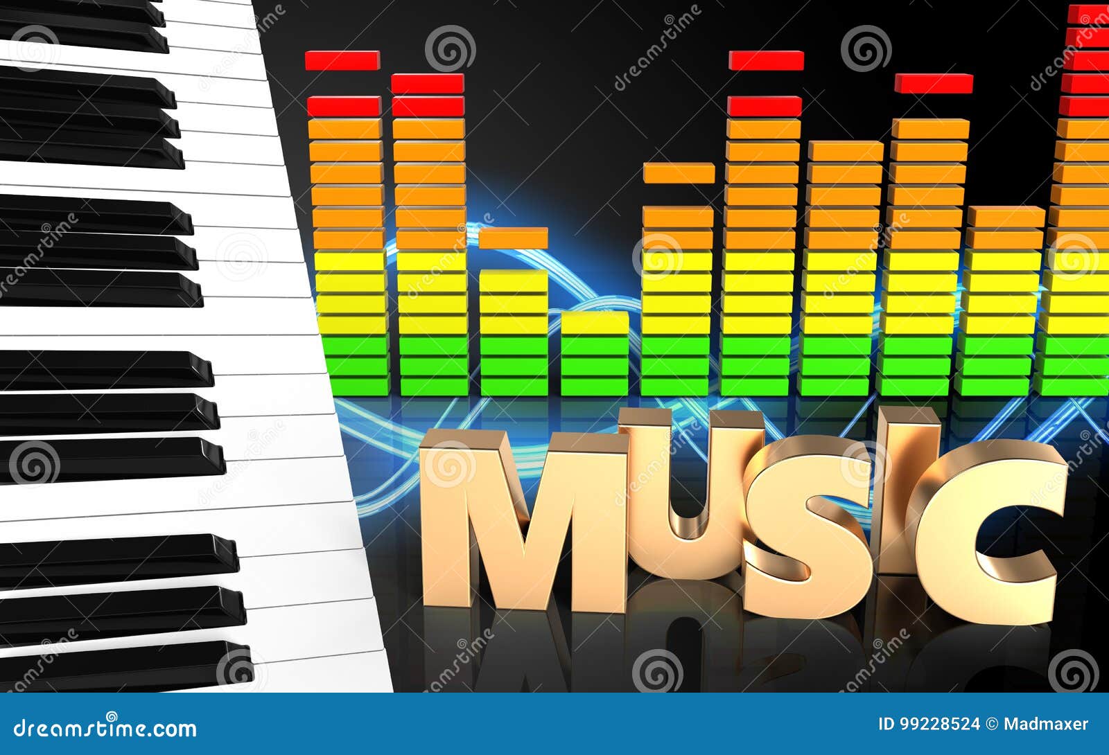 Zeichen-Musikzeichen Der Musik 3d Stock Abbildung - Illustration von ...