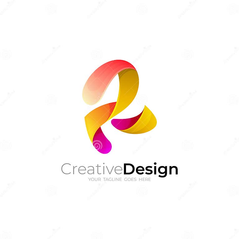 Zeichen- Oder Logo-Design-Vorlage Rot Einfache Logos Vektor Abbildung ...