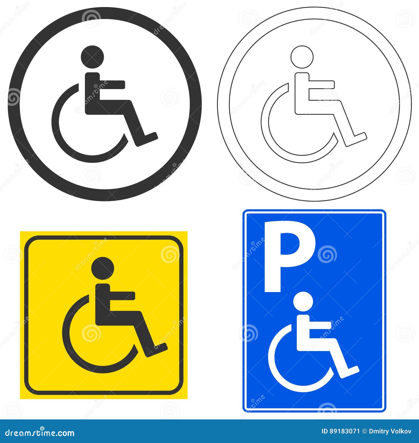 Zeichen vom behinderten vektor abbildung. Illustration von obacht ...