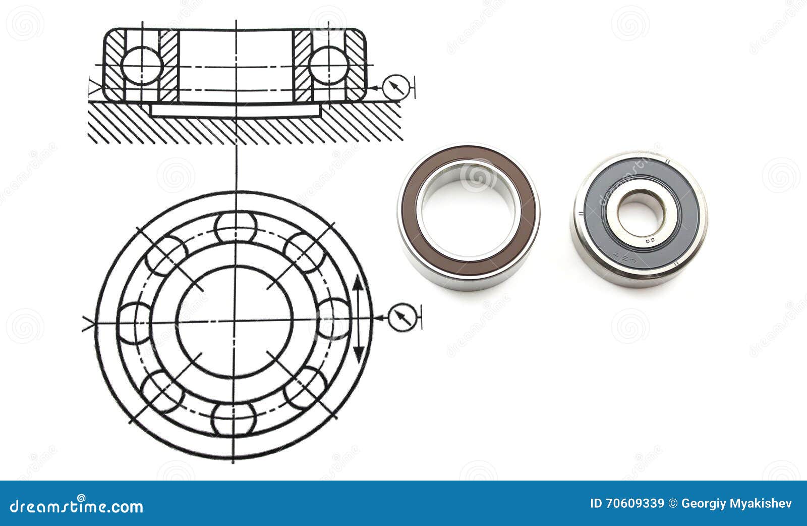 Zeichnen mit dem Lager stockbild. Bild von mechanisch - 70609339