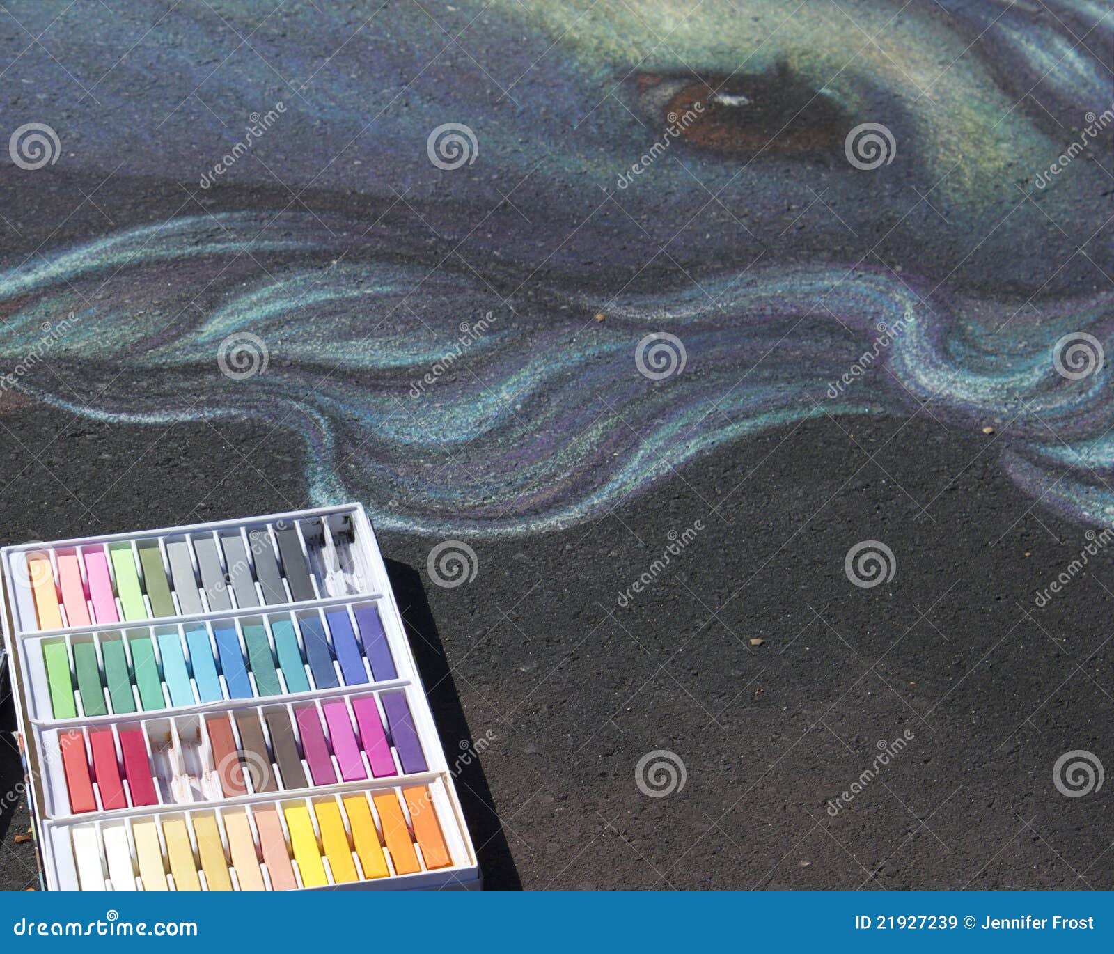 Zeichnung 3D mit Kreide stock abbildung. Illustration von kunst - 21927239