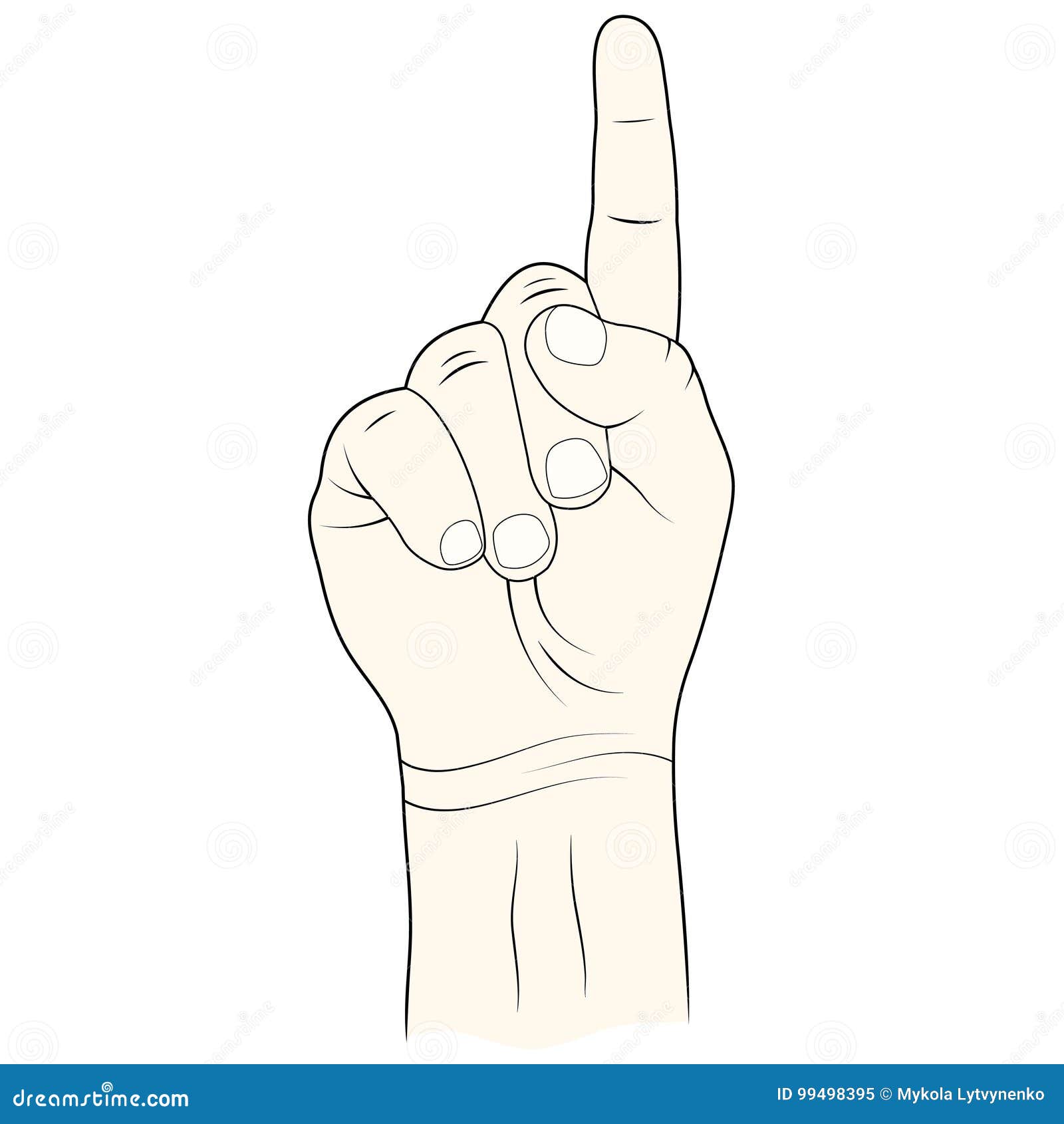 Zeigefinger Oben, Eine Geste, Angehobener Zeigefinger, Ein Symbol ...