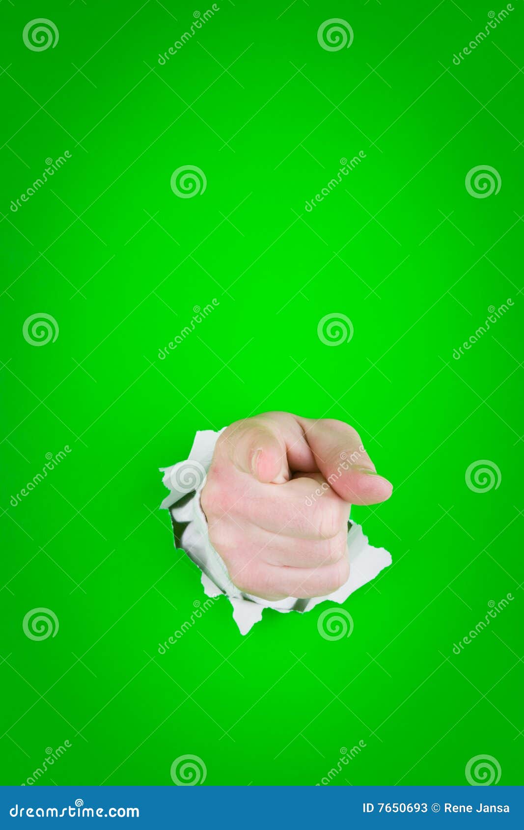 Zeigen der Hand durch Loch stockbild. Bild von einzeln - 7650693