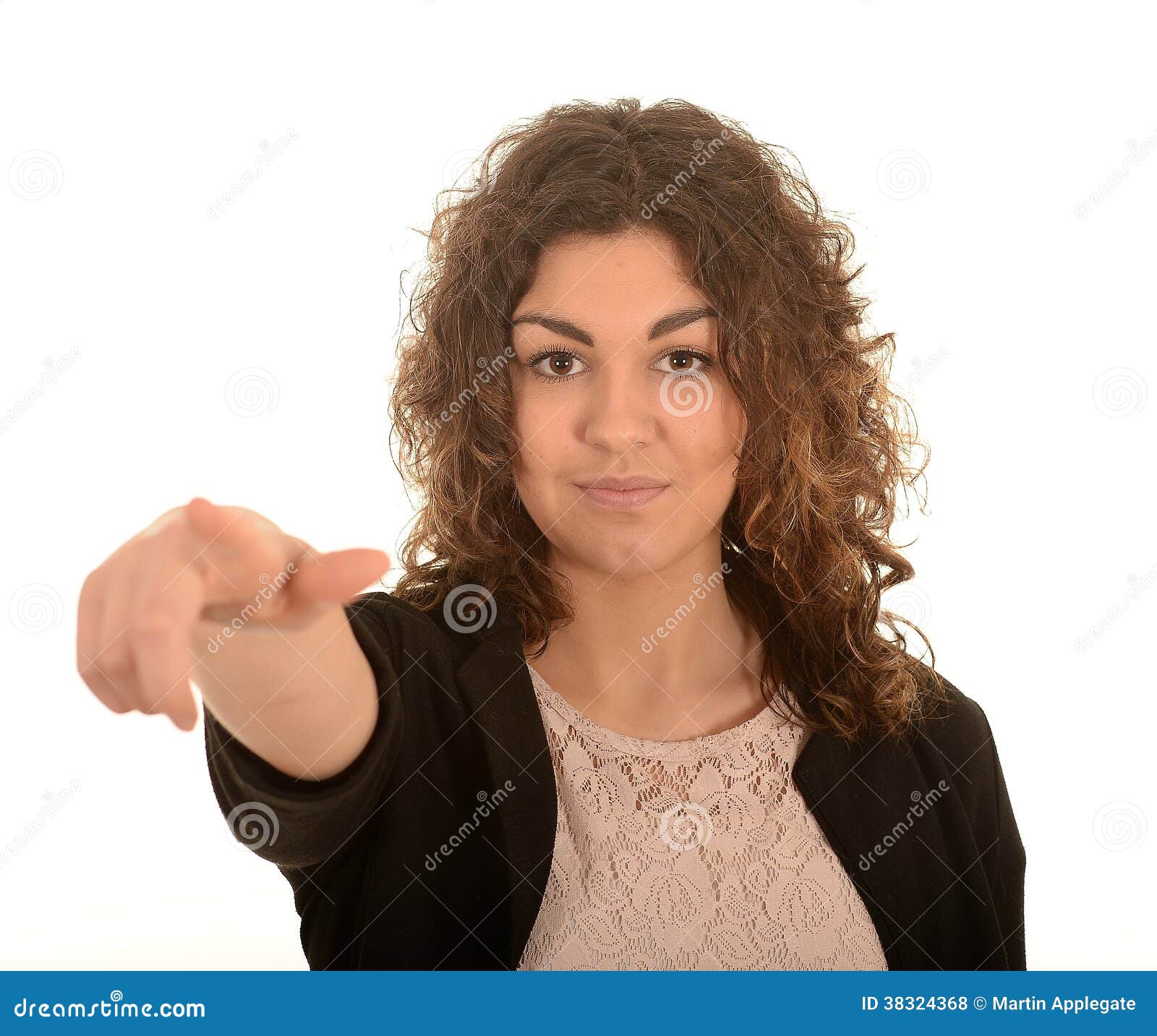 Zeigen der jungen Frau stockfoto. Bild von recht, zeigen - 38324368