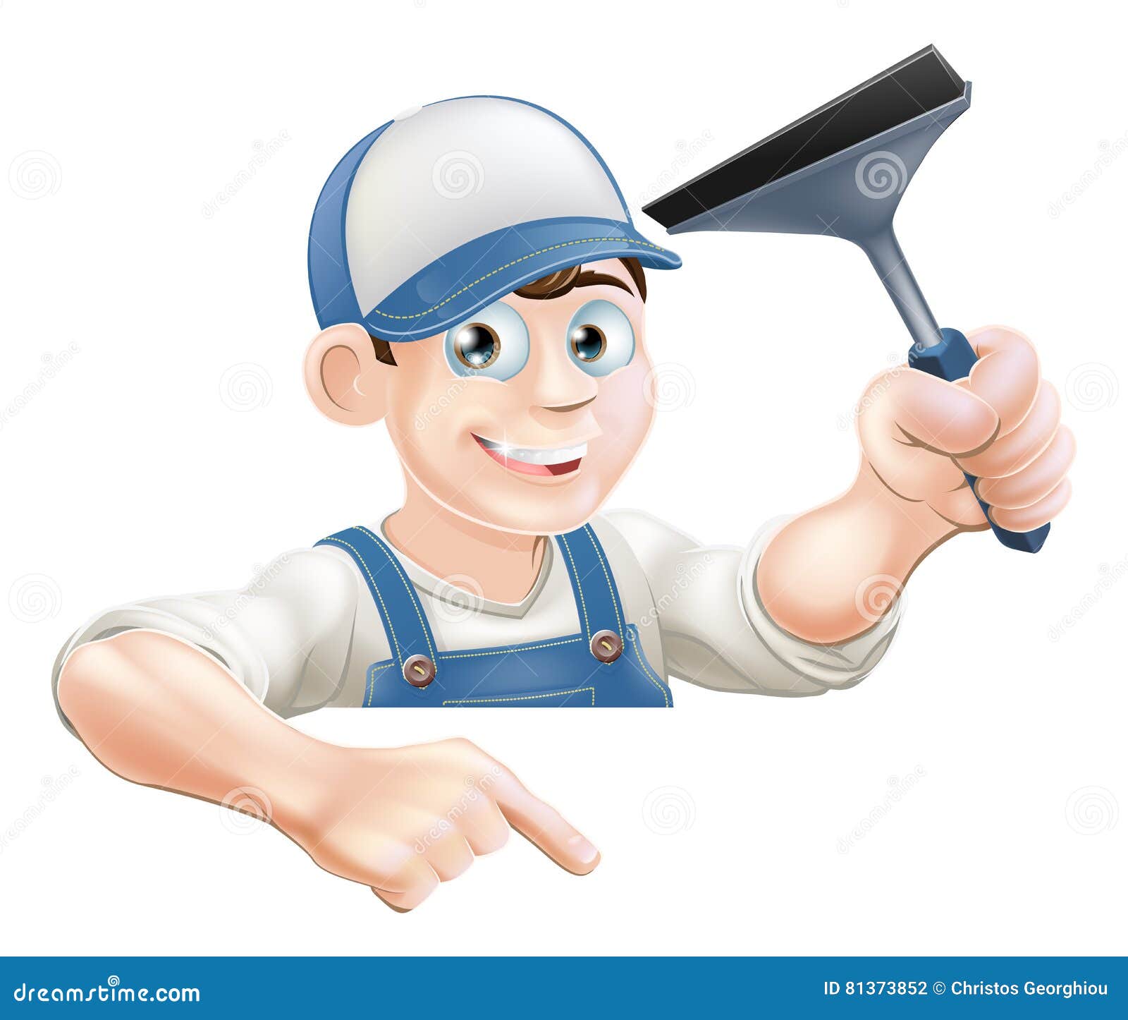 Zeigen des Fensterputzers vektor abbildung. Illustration von besetzung ...