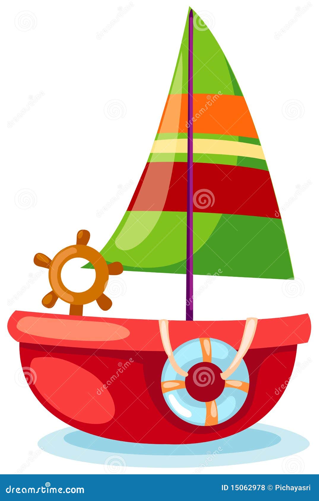 Zeilboot vector illustratie. Illustration of oceaan, boei - 15062978