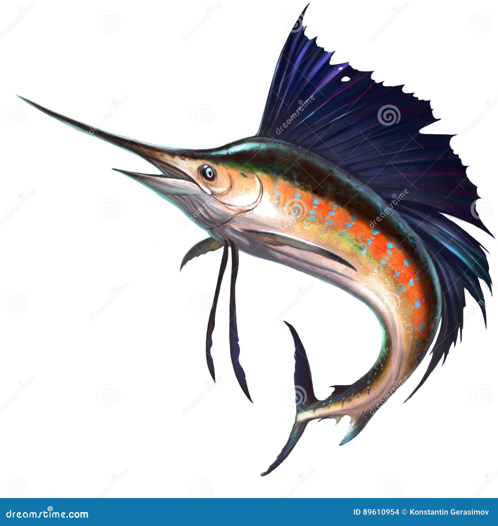 Zeilvis op de achtergrond stock illustratie. Illustration of zeilvis ...