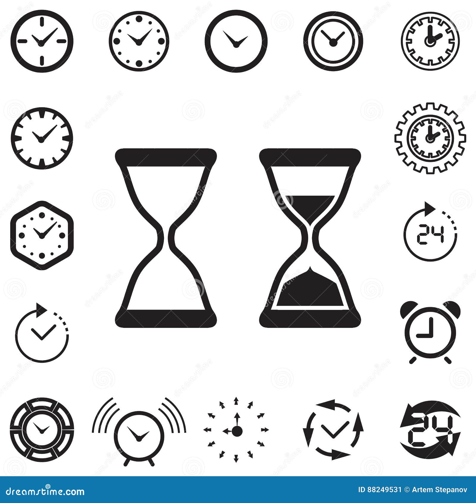 Zeit Oder Uhr-Ikone Lokalisiert Vektor Abbildung - Illustration von ...