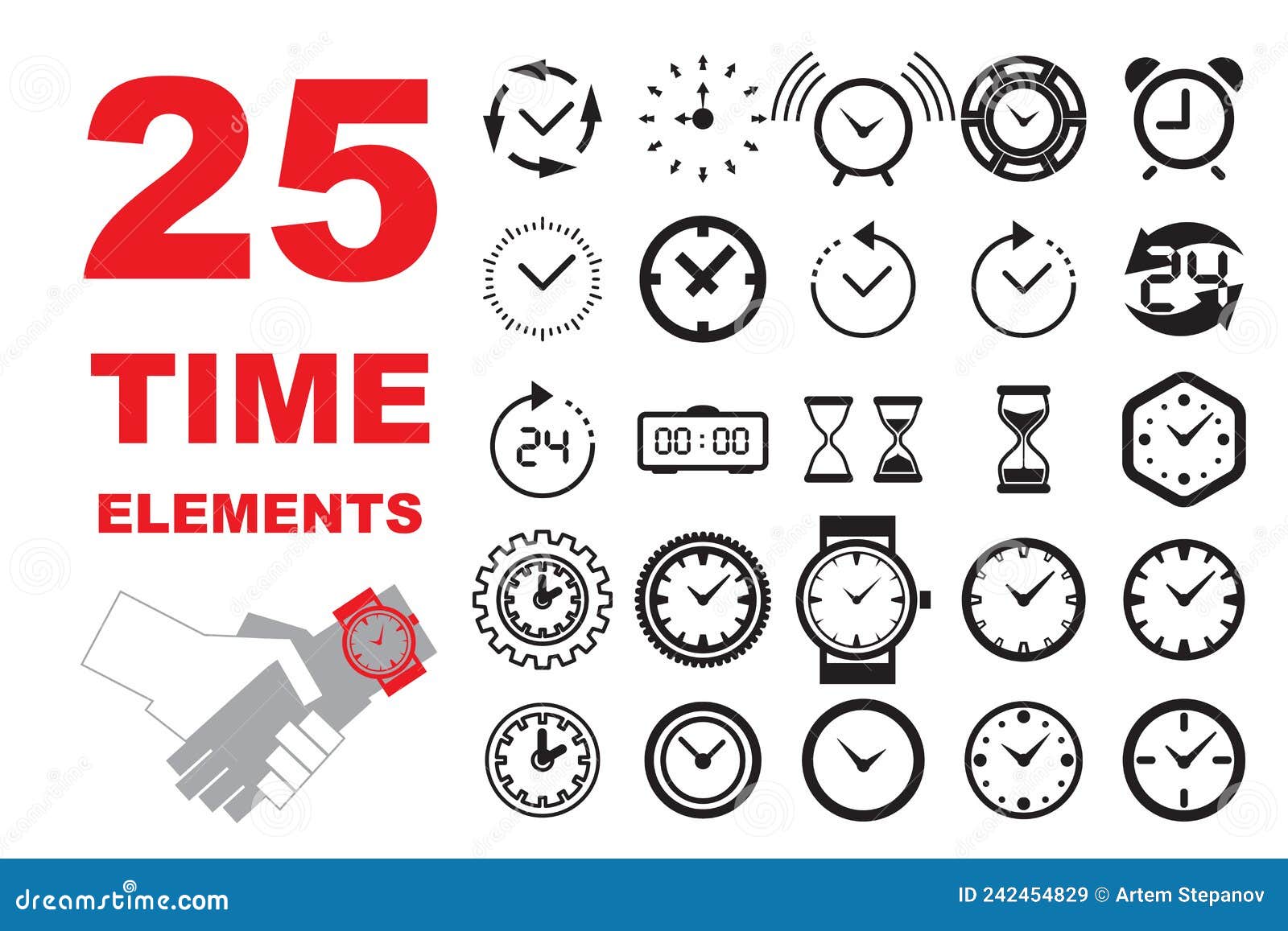 Zeit- oder Uhrensymbol vektor abbildung. Illustration von kreis - 242454829