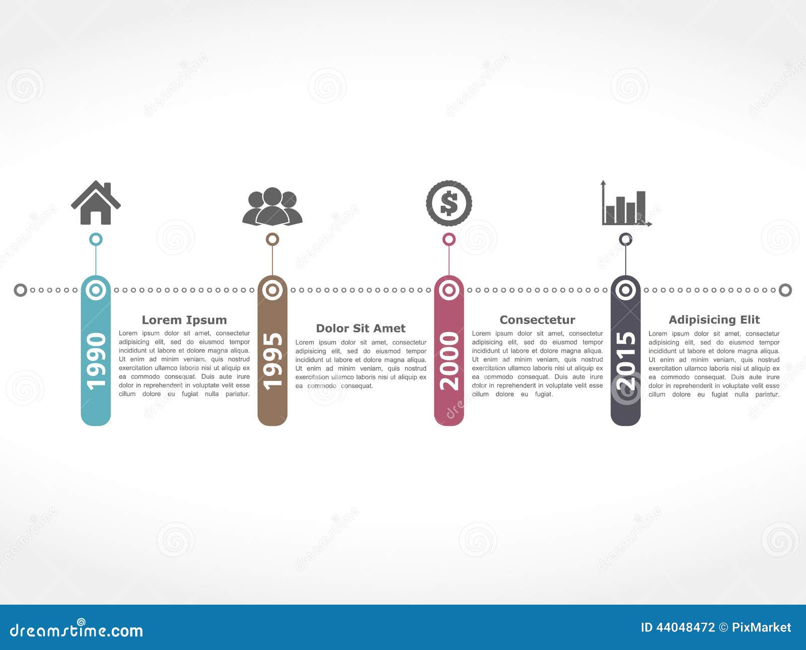 Zeitachse-Design-Schablone vektor abbildung. Illustration von stab ...