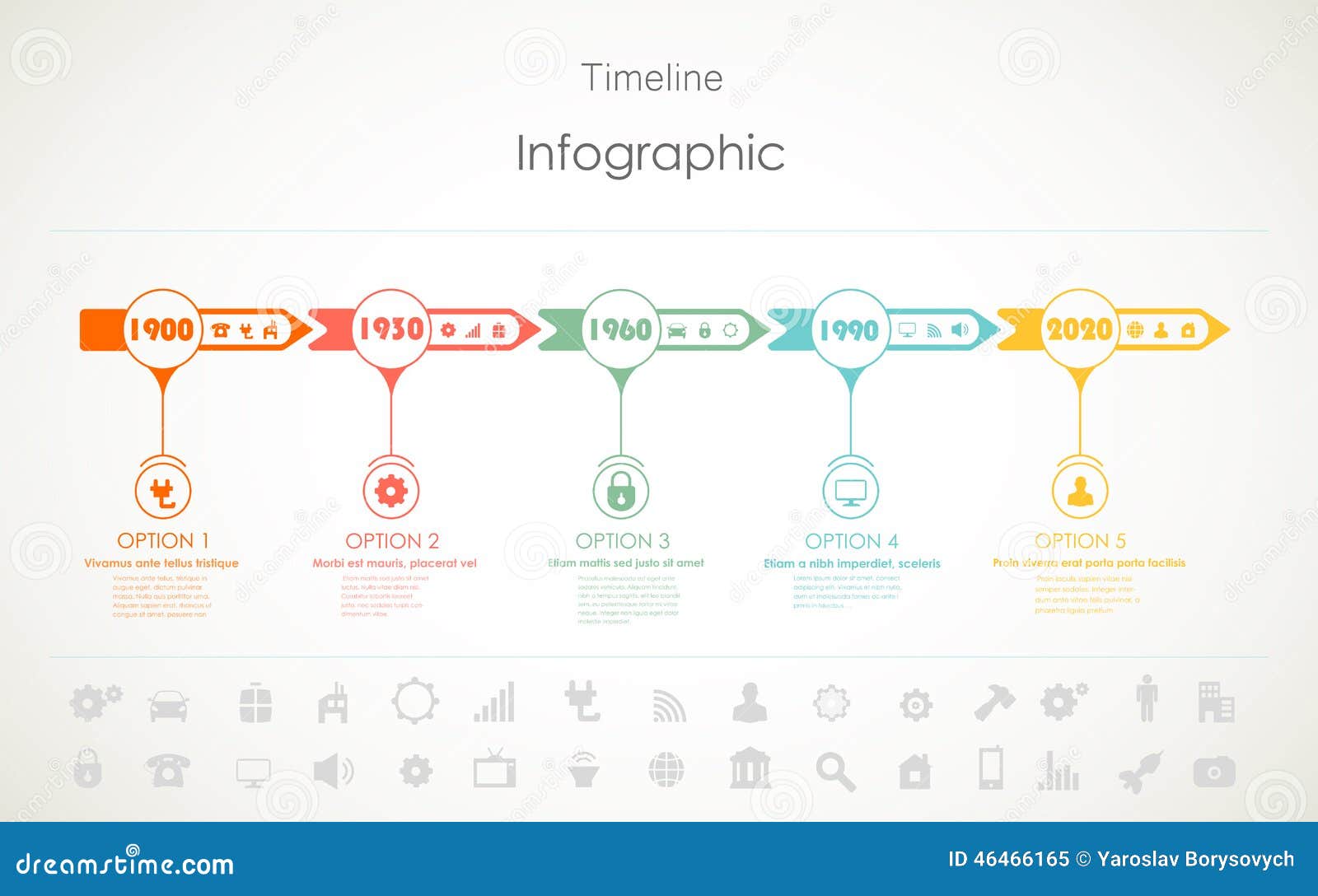 Zeitachse Infographic vektor abbildung. Illustration von konzept - 46466165